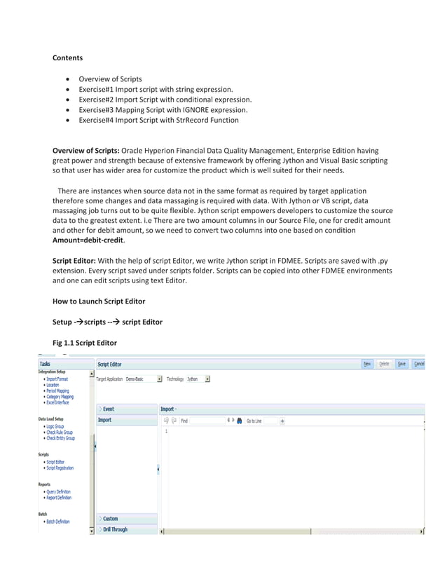 FDMEE script examples | PDF | Programming Languages | Computing