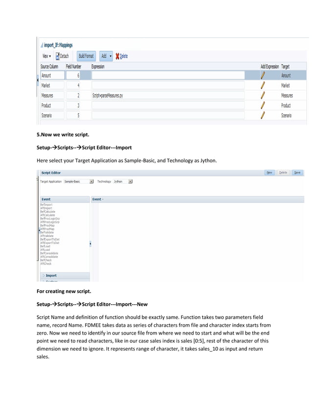 FDMEE script examples | PDF | Programming Languages | Computing