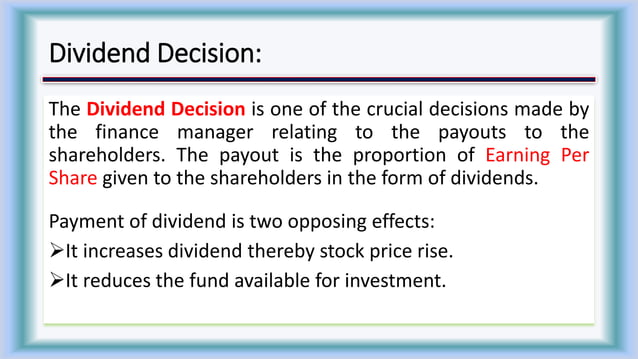 Dividend decision and Theories of Dividend | PDF
