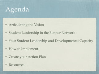 Building Developmental Capacity through Bonner Student Leadership | PPT