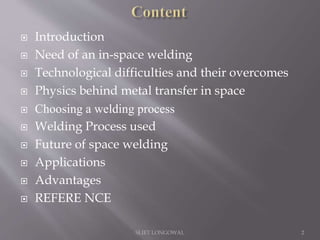 Welding in space | PPTX | Physics | Science
