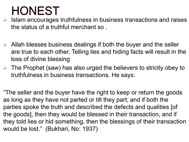 Islamic ethics in business | PPT