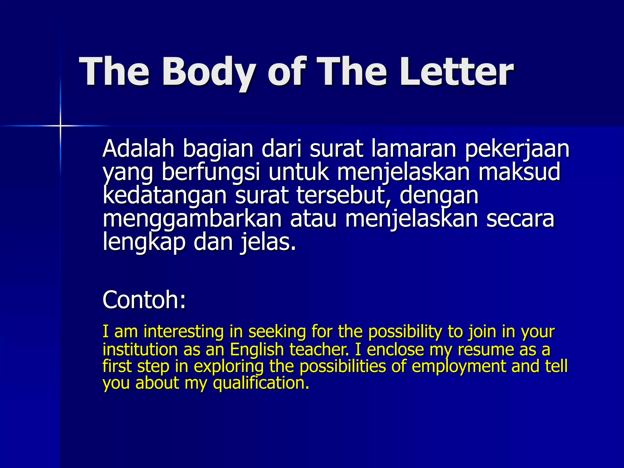 application letter | PPT