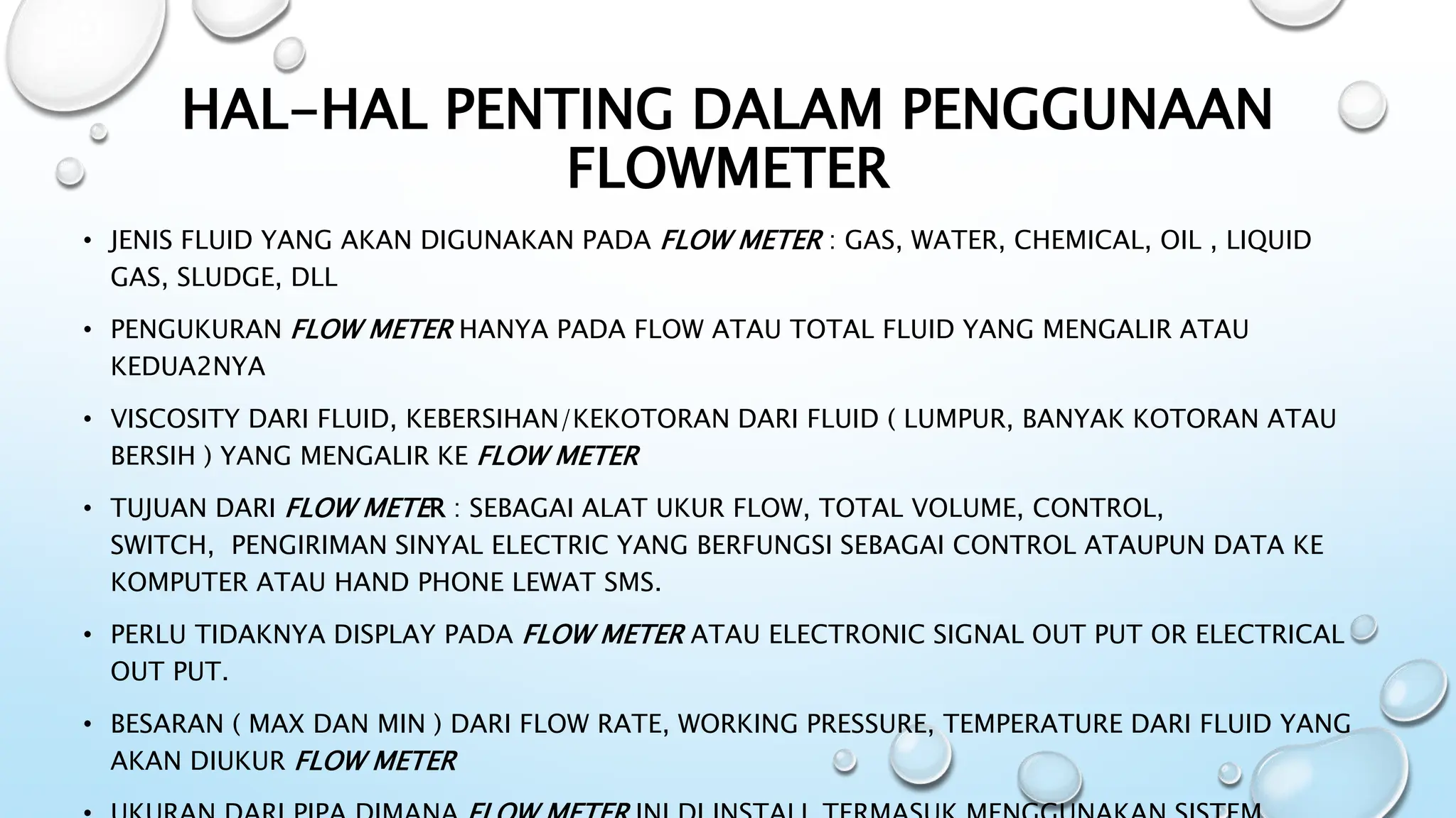 pengukuran aliran dengan menggunakan flowmeter | PPT
