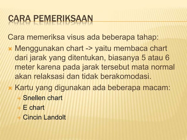pemeriksaan mata lengkap dalam menentukan kelainan refraksi | PPTX