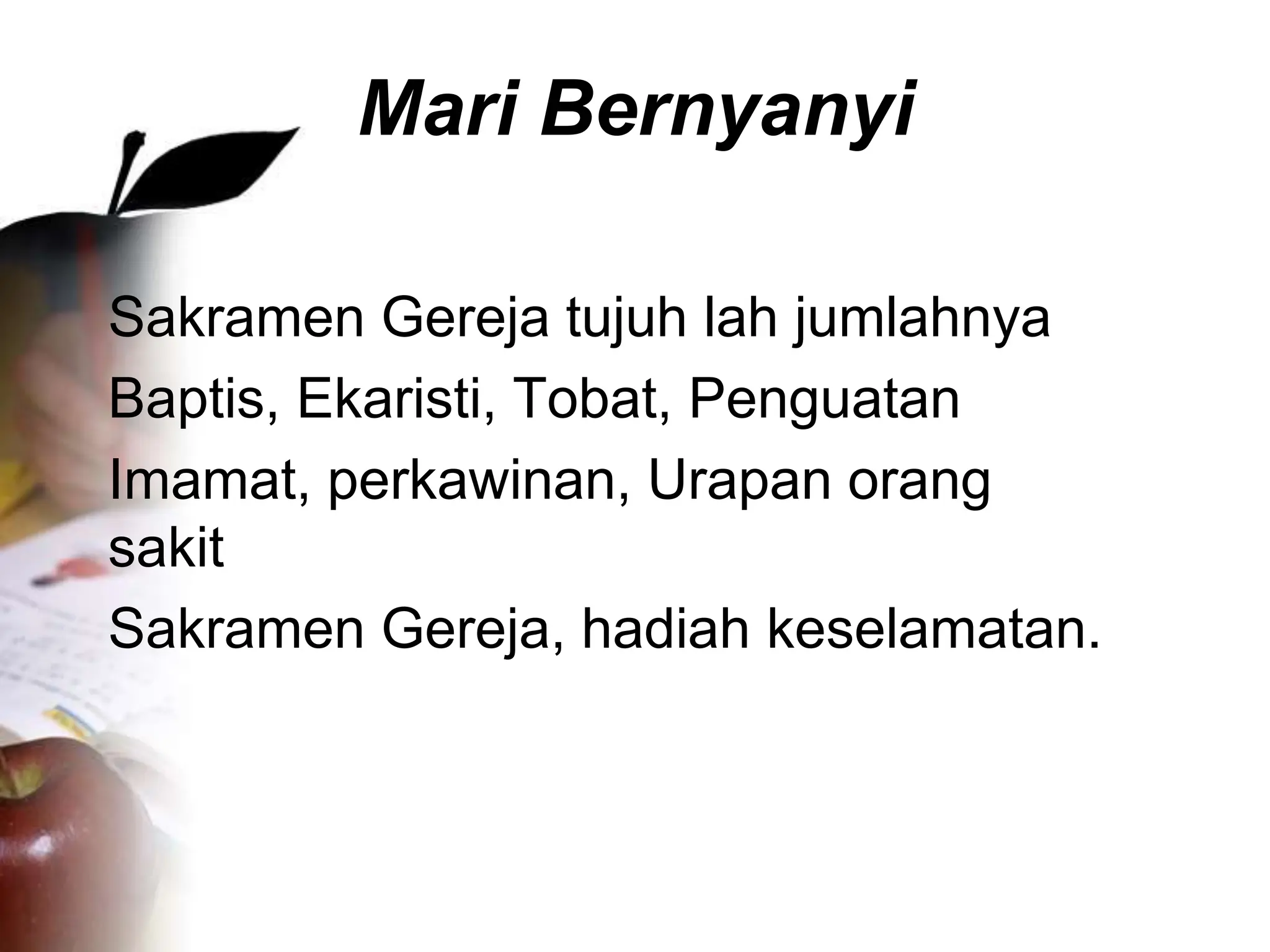 Dasar-Dasar Sakramen dalam gereja katolik | PPT