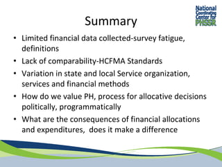 Public Health Finance Management Needs and How Public Health Agencies ...