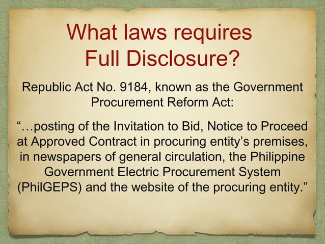 Revised Full Disclosure Policy | PPT | Business | Business and Finance