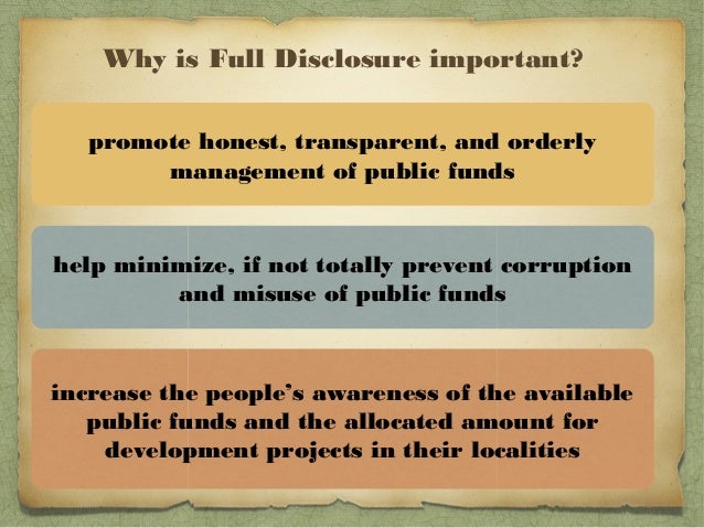 Revised Full Disclosure Policy