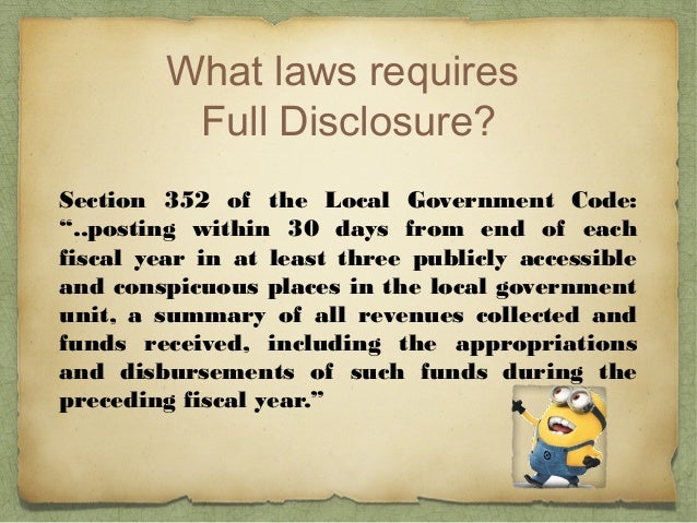 Revised Full Disclosure Policy