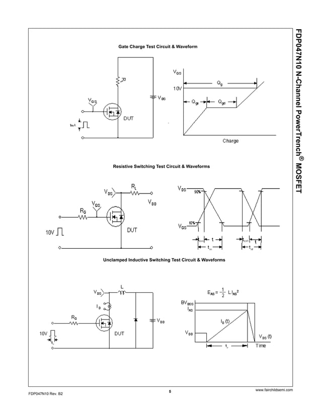 Original MOSFET FDP047N10 047N10 100V 164A TO-220 New Fairchild Semiconductor | PDF