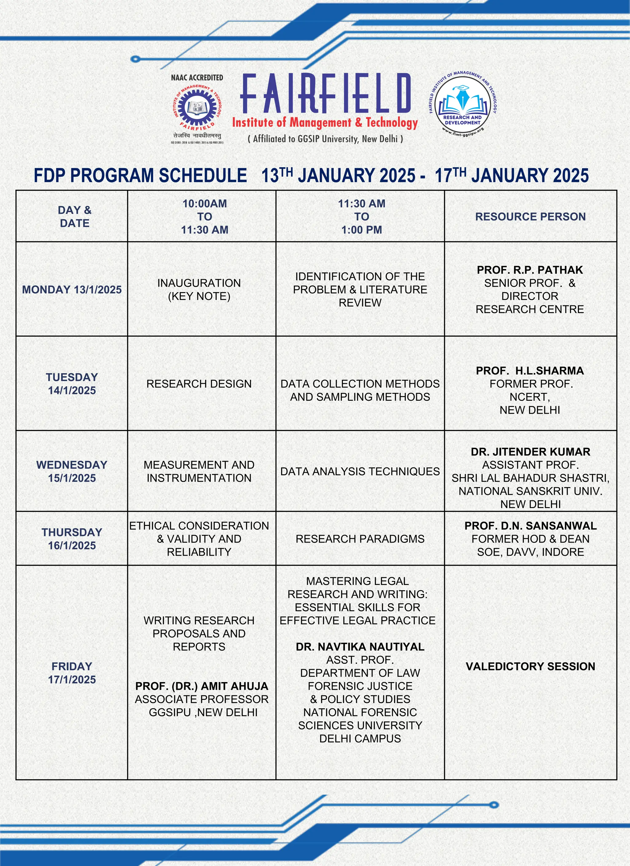 FACULTY DEVELOPMENT PROGRAM |HYBRID MODE | PDF