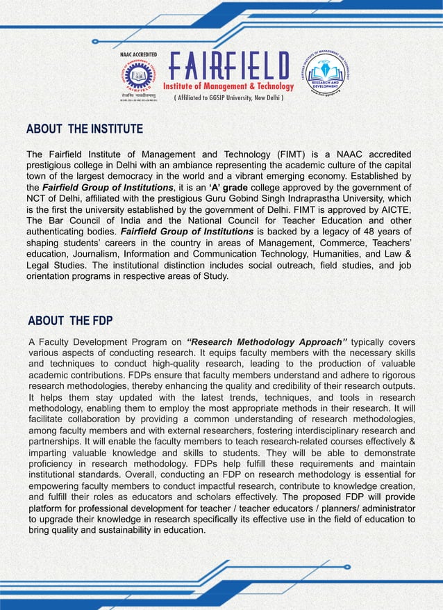 FACULTY DEVELOPMENT PROGRAM |HYBRID MODE | PDF