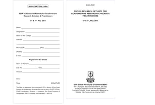 Fdp on research methods brochure | PDF