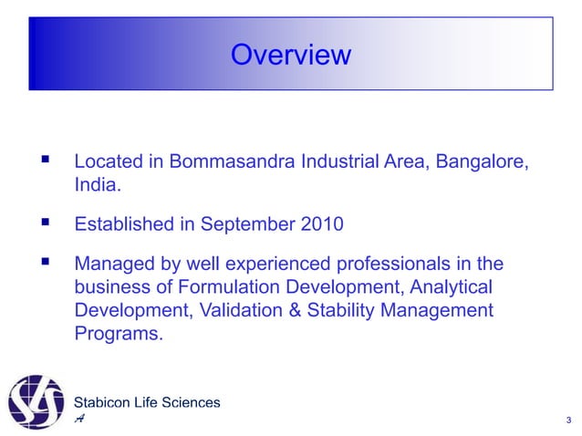 Stabicon Formulation & Development Presentation | PPT