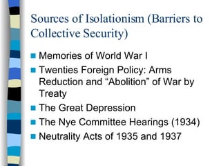 FDR and the Isolationists, 1919-1941 | PPT