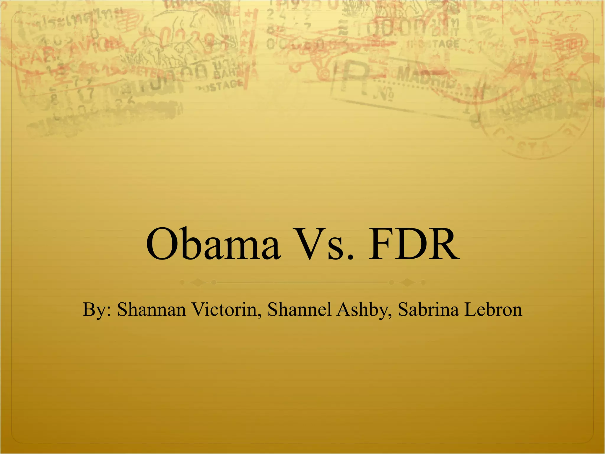FDR VS Obama | PPT