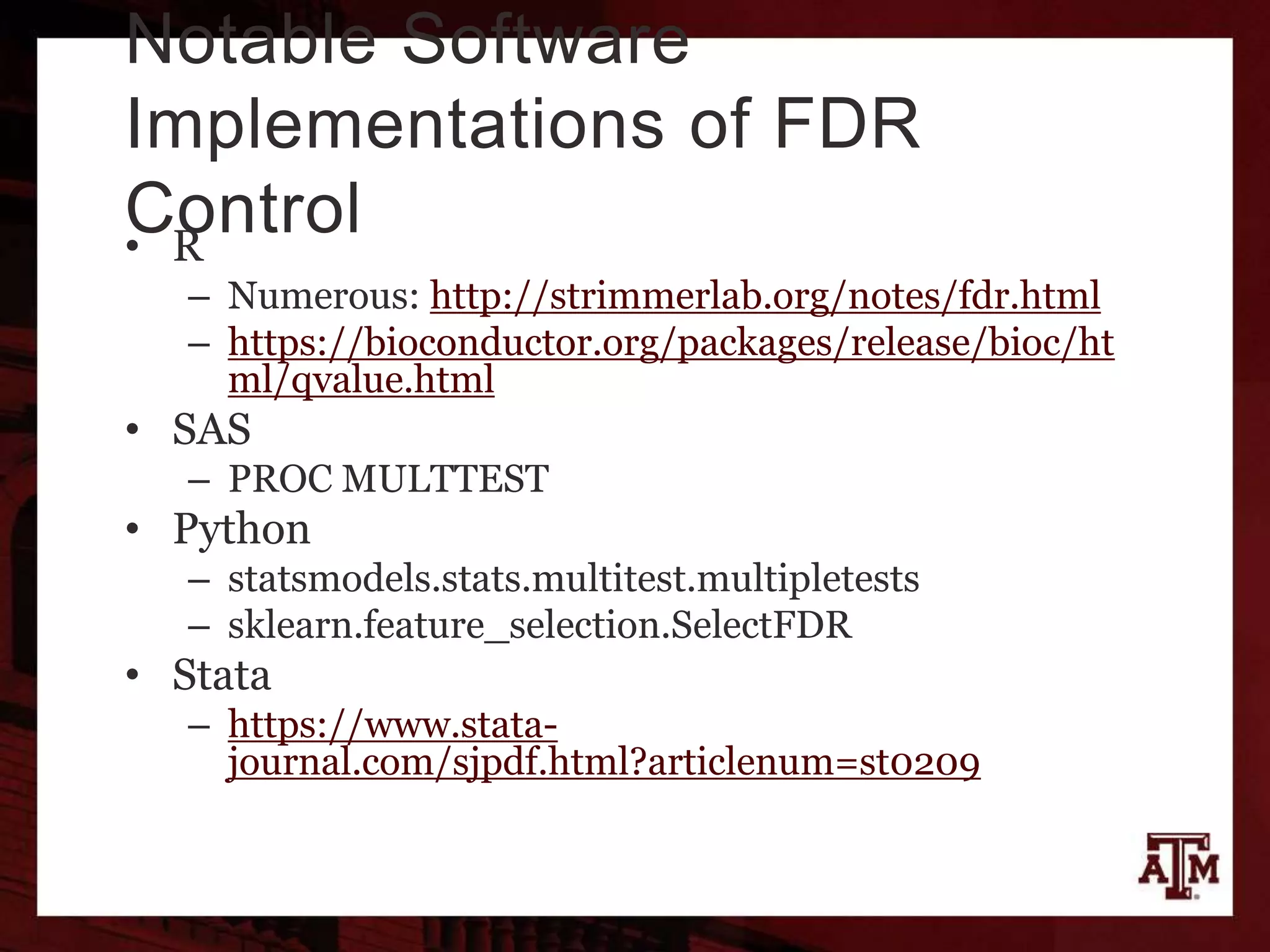 The False Discovery Rate: An Overview | PPTX