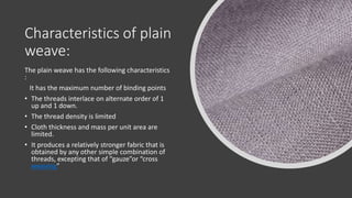 plain weave and its derivative | PPTX