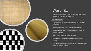 plain weave and its derivative | PPTX