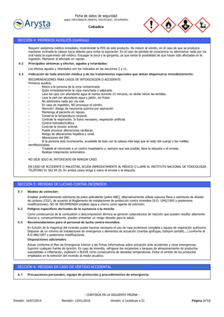 Hoja de Seguridad Cabadex | PDF