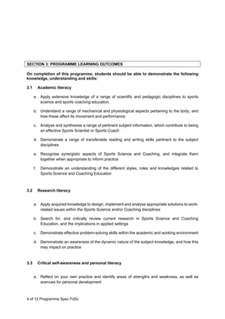 FdSc Sport Science with Sports Coaching Education | PDF