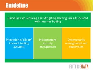 SFC guidelines for reducing and mitigate risk for internet trading | PPT