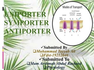 types of transporters | PPTX