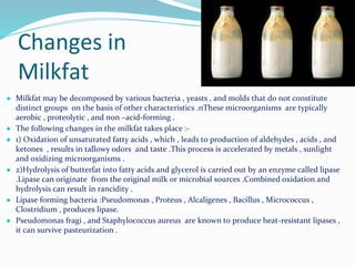 Spoilage of milk and milk products presentation | PPTX
