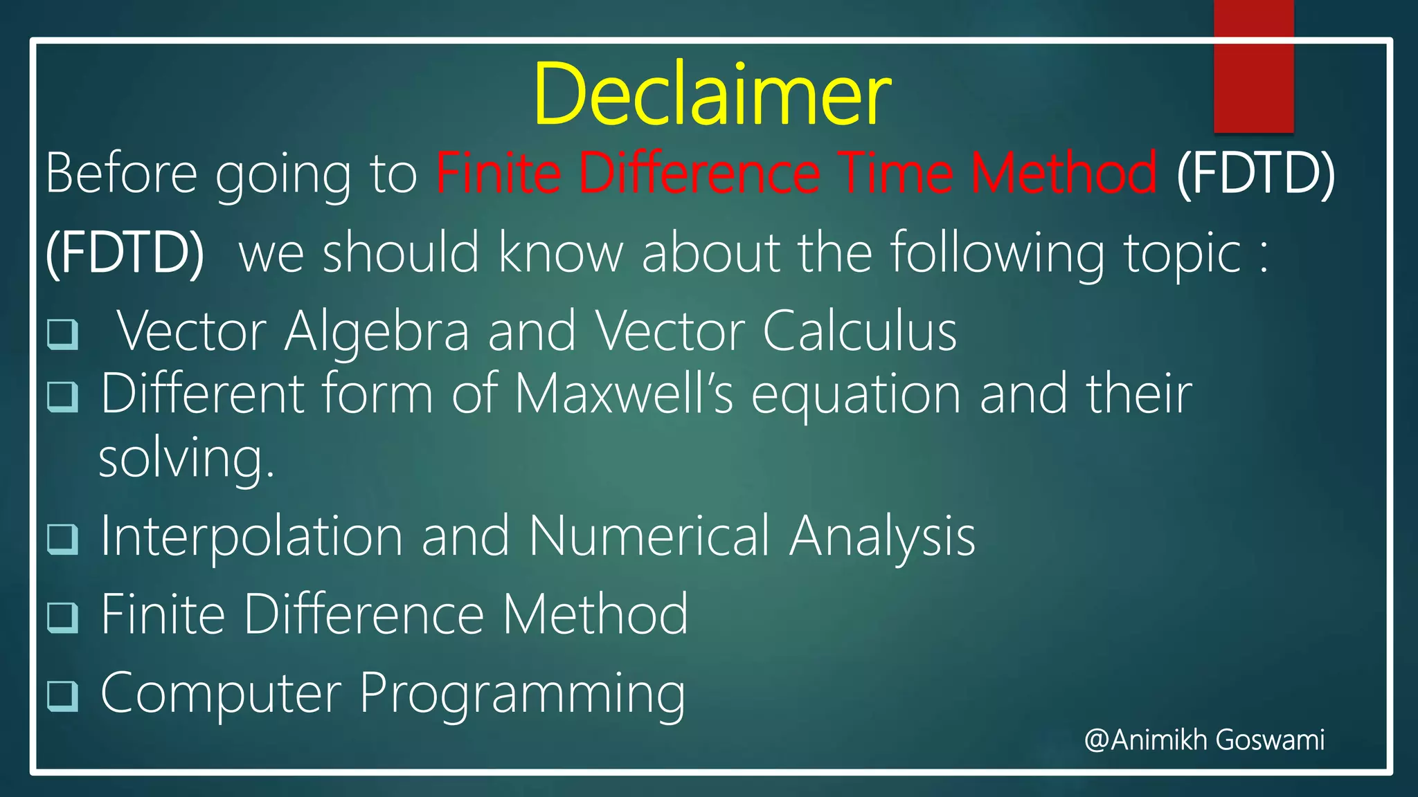 Fdtd ppt for mine | PPTX