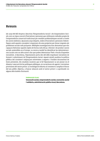 L'Ajuntament de Barcelona davant l'Emprenedoria Social | PDF
