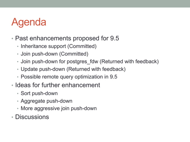 Foreign Data Wrapper Enhancements | PPT