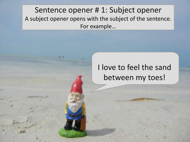 Fundamentals Writing and Literature Sentence Openers Presentation | PPTX