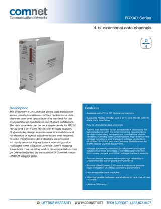 ComNet FDX4DS1A Data Sheet | PDF