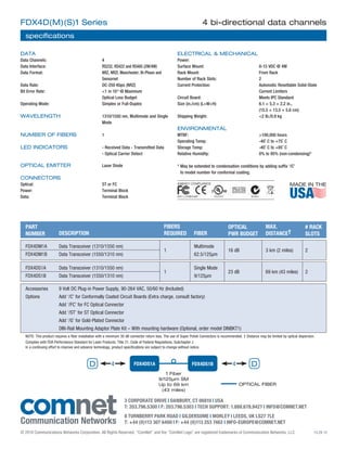 ComNet FDX4DS1A Data Sheet | PDF