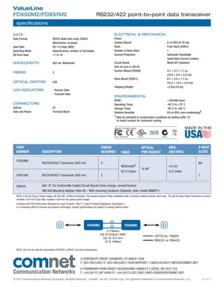 ComNet FDX50M2 Data Sheet | PDF
