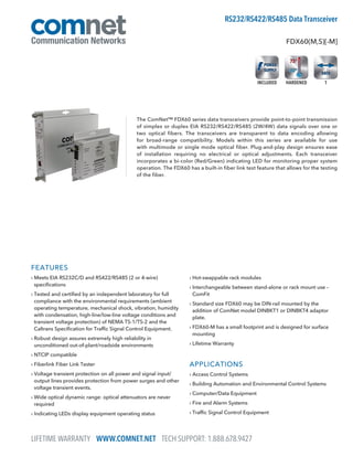 ComNet FDX60M1A Data Sheet | PDF | Computer Networking | Computing