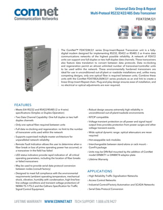 ComNet FDX72M1 Data Sheet | PDF