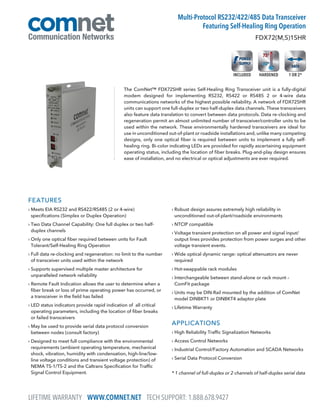 ComNet FDX72M1SHR Data Sheet | PDF