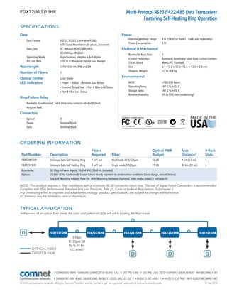 ComNet FDX72M1SHR Data Sheet | PDF