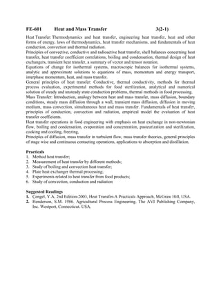 Fe 509 heat and mass transfer | DOCX