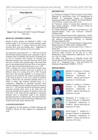 Fe investigation of semi circular curved beam subjected to out-of-plane load | PDF