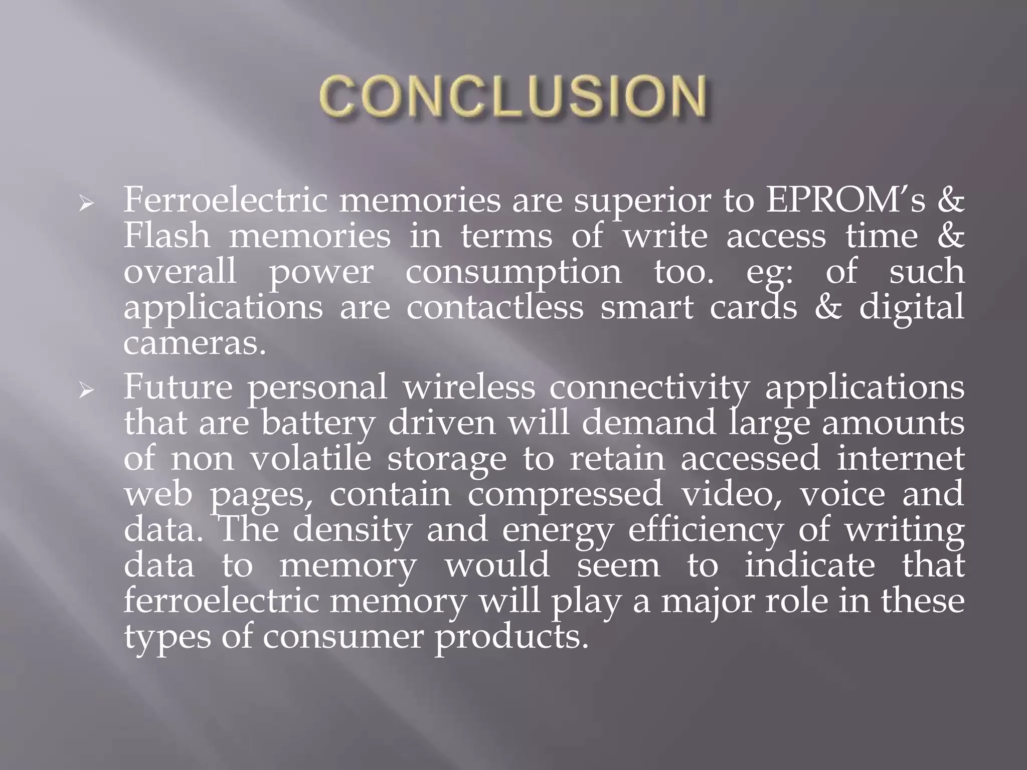 Ferroelectric RAM presentation | PPTX