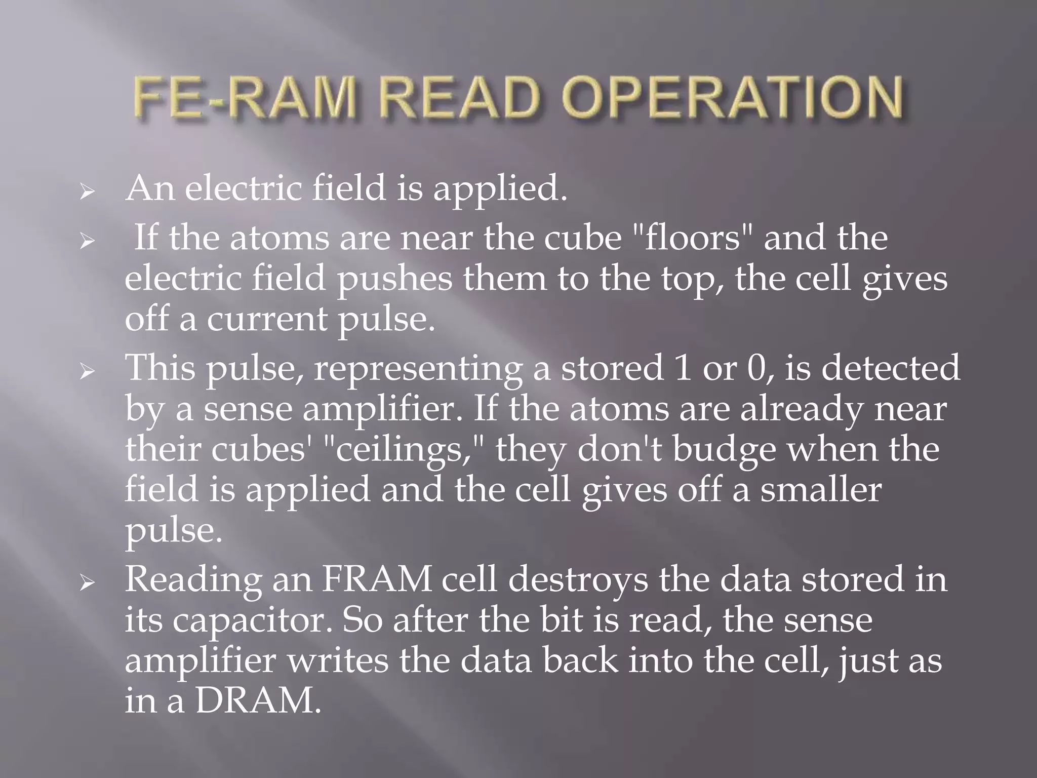 Ferroelectric RAM presentation | PPTX