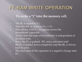 Ferroelectric RAM presentation | PPTX