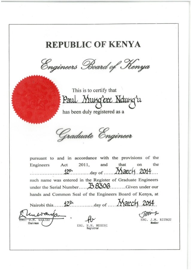 EBK Certificate