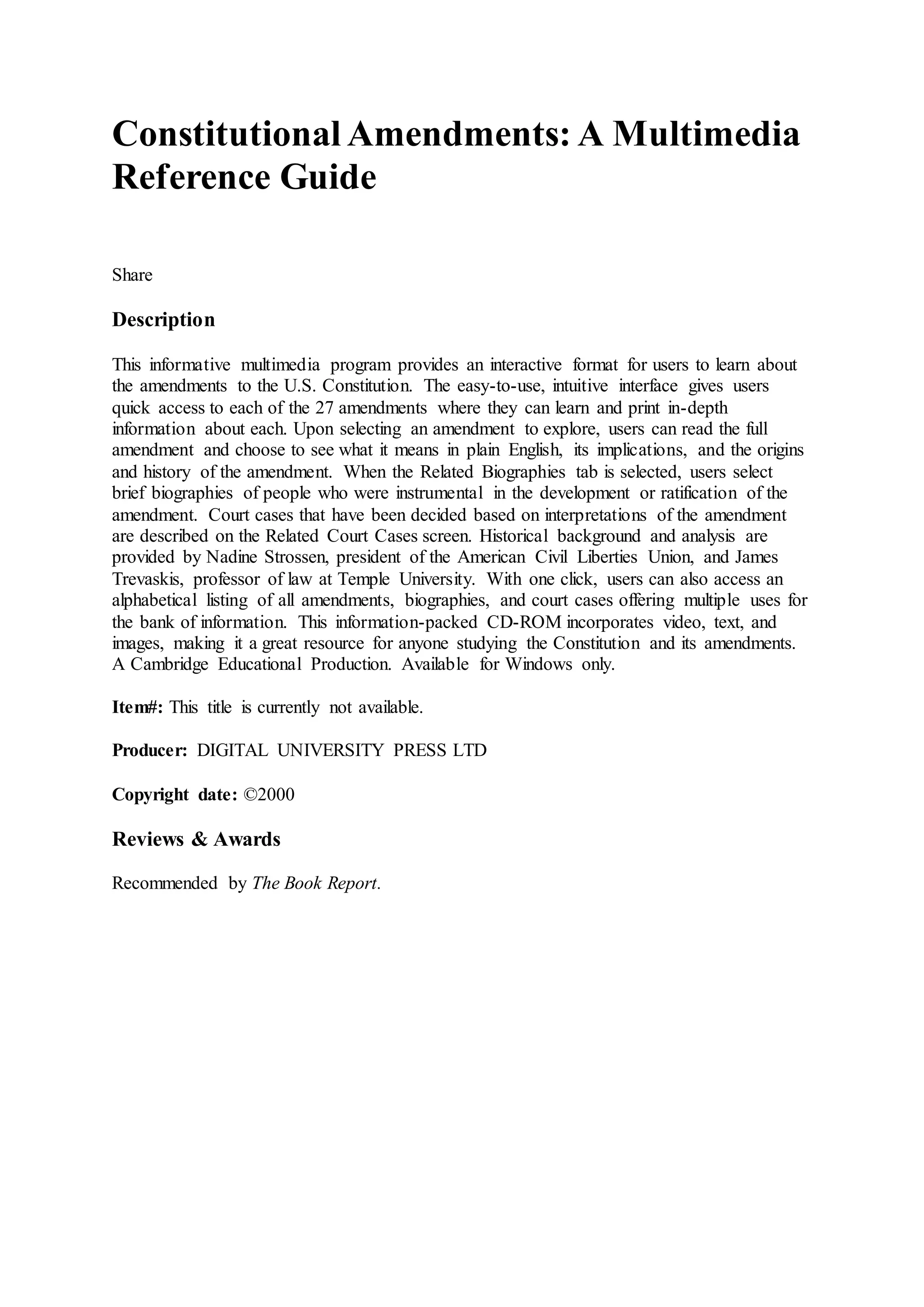 Constitutional Amendments | PDF