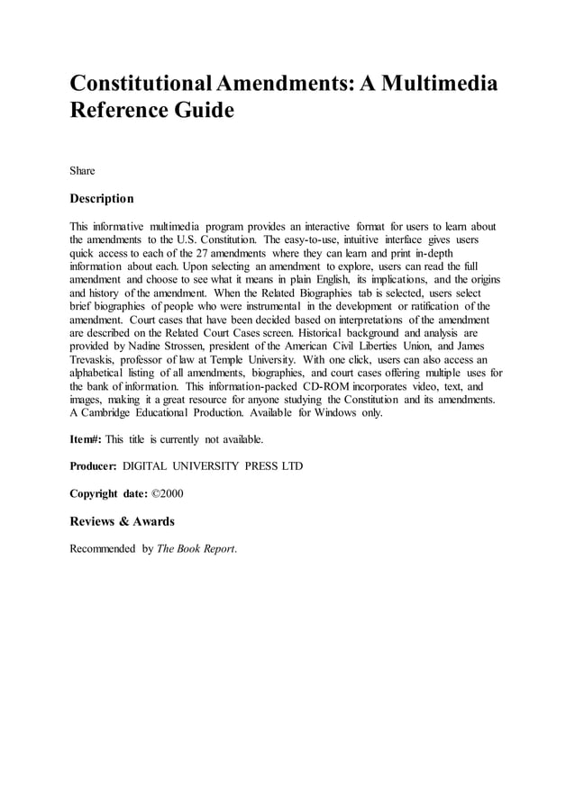 Constitutional Amendments | PDF