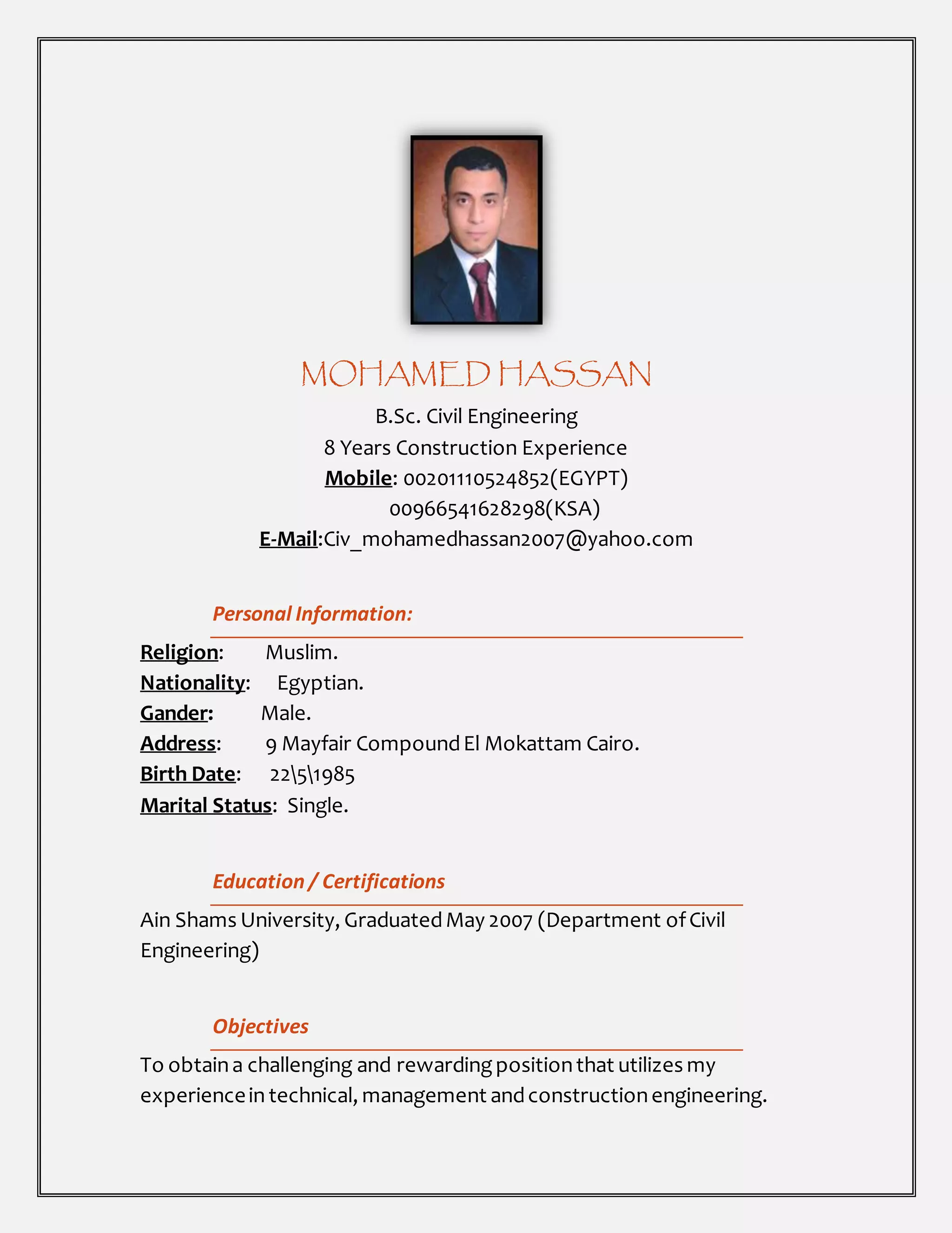 MOHAMED HASSAN CV | DOCX