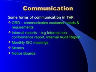 TAP Quality Awareness Training | PPT